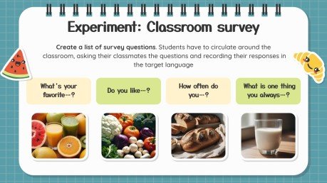 Food and Drink Vocabulary - Spanish - 1st Grade Presentation