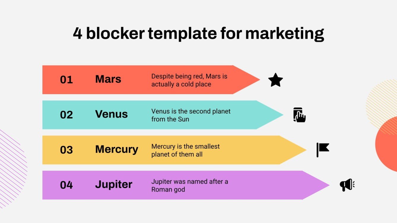 4 Blocker Template for Marketing Presentation