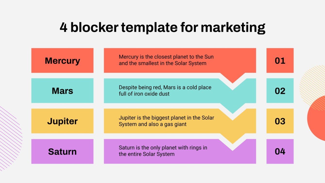 4 Blocker Template for Marketing Presentation