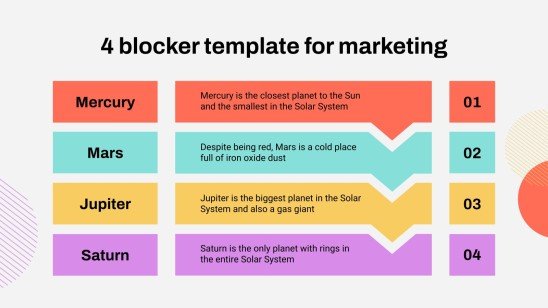 4 Blocker Template for Marketing Presentation