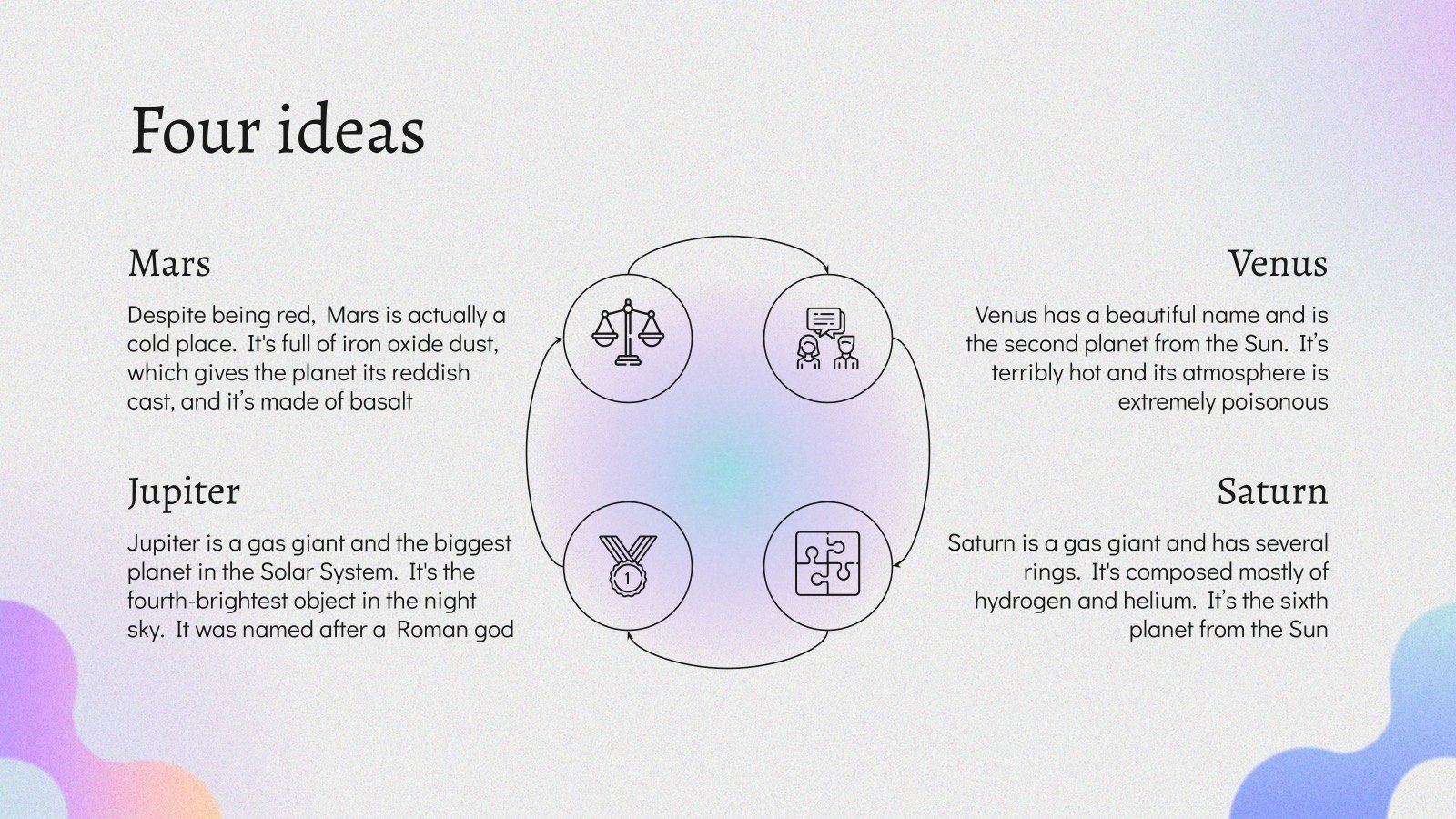 Cycle Diagrams Theme for a Business Meeting Presentation