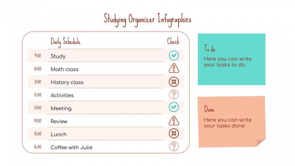 Studying Organizer Infographics | Google Slides & PPT template