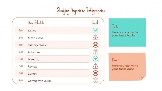 Studying Organizer Infographics | Google Slides & PPT template