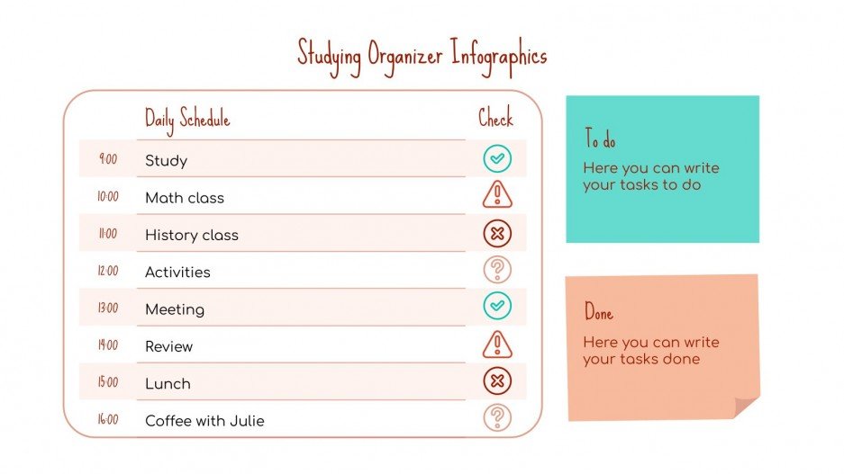 Studying Organizer Infographics | Google Slides & PPT template