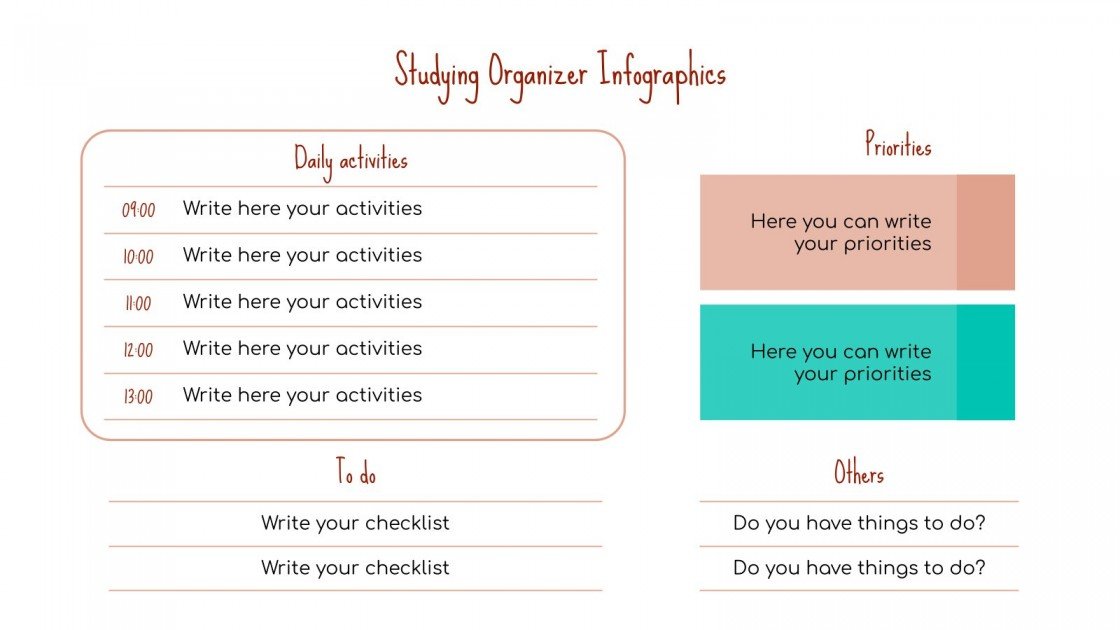 Studying Organizer Infographics | Google Slides & PPT template