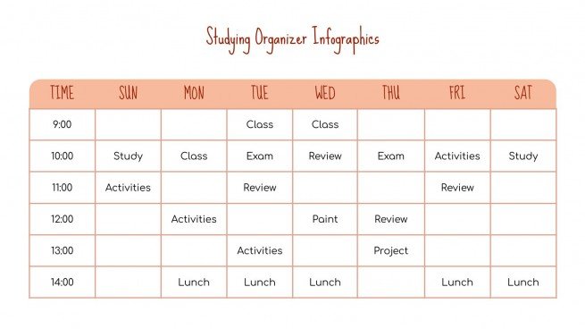 Studying Organizer Infographics | Google Slides & PPT template