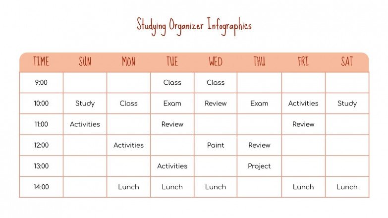 Studying Organizer Infographics | Google Slides & PPT template