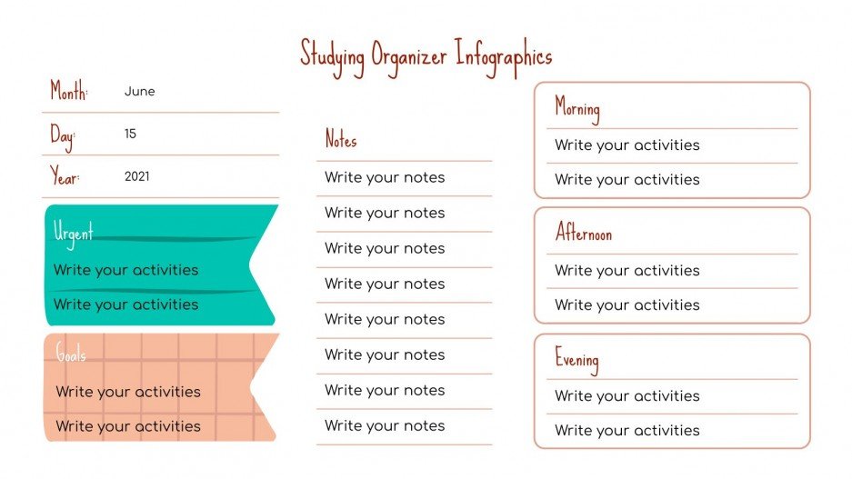 Studying Organizer Infographics | Google Slides & PPT template