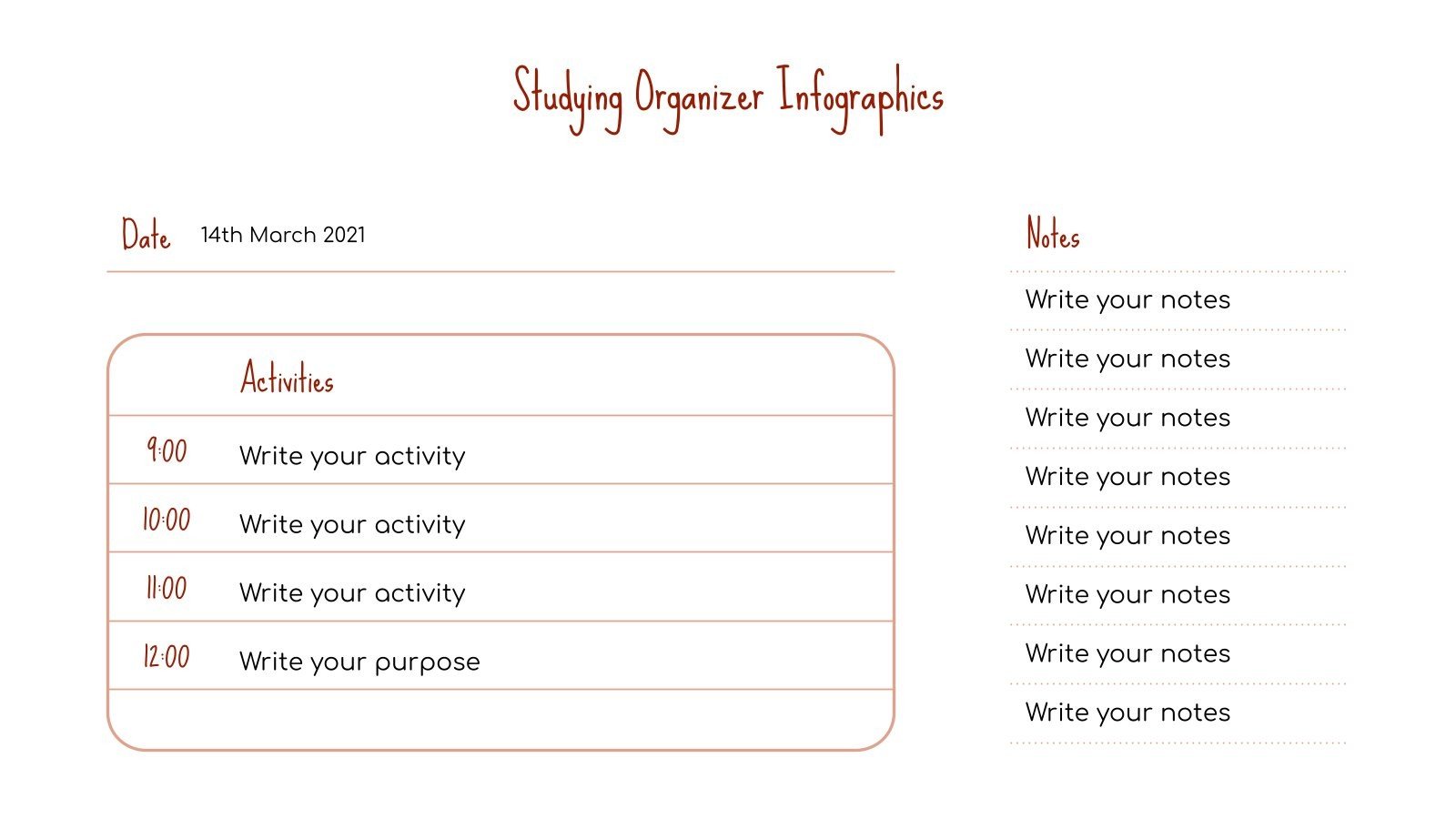 Studying Organizer Infographics | Google Slides & PPT template