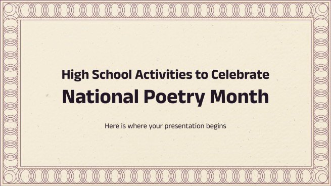 High School Activities to Celebrate National Poetry Month