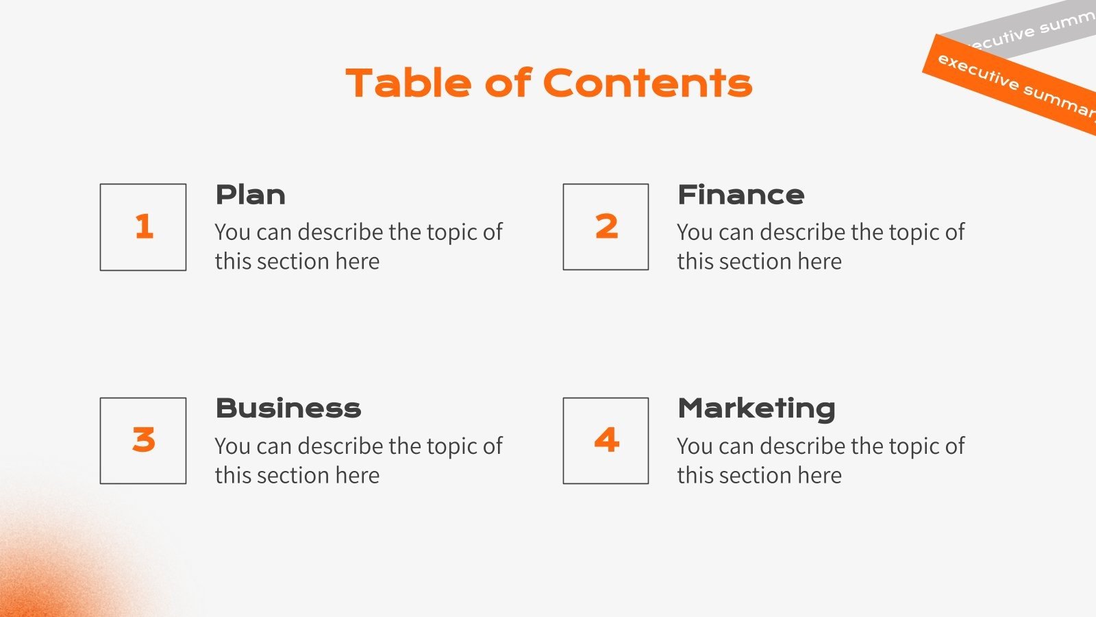 Sommaire de gestion | Modèle Google Slides et PowerPoint