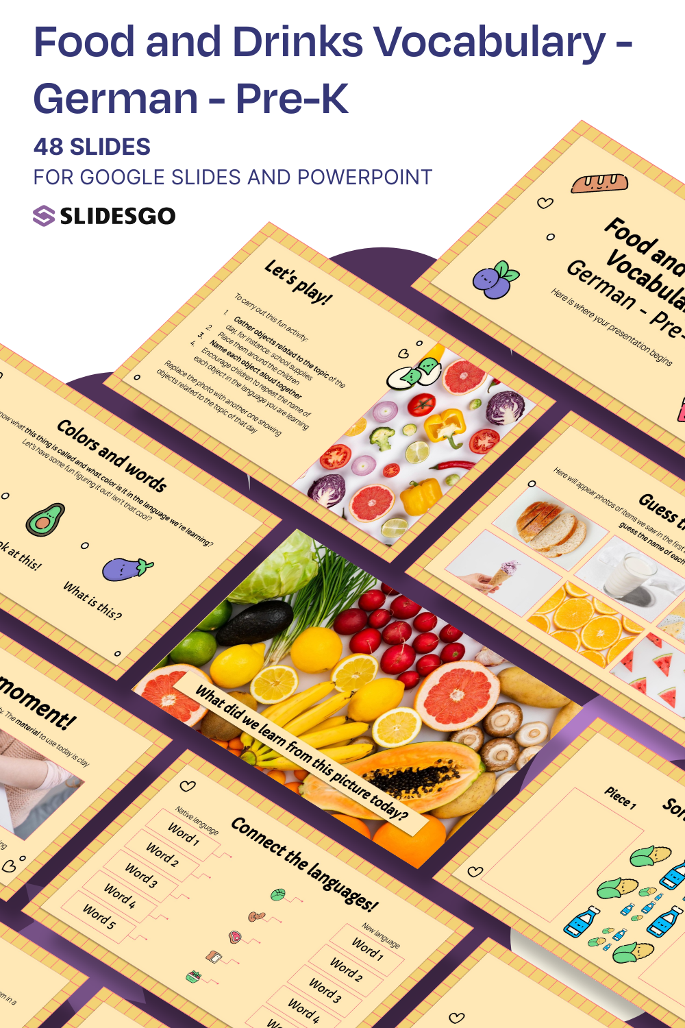 Food and Drinks Vocabulary - German - Pre-K Presentation