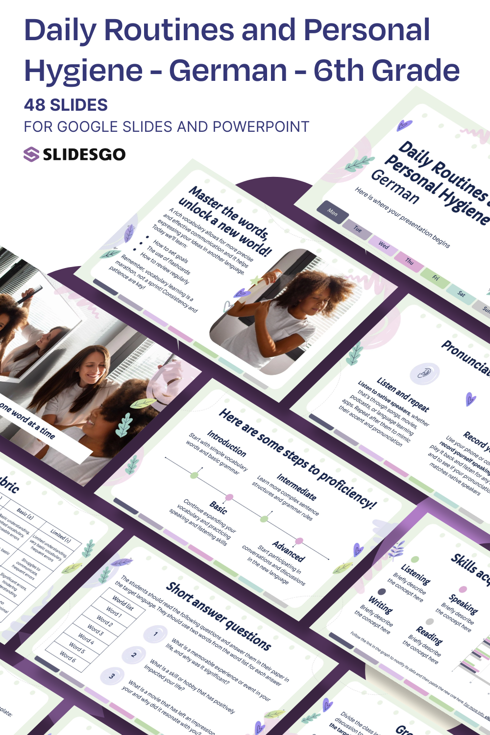 Daily Routines and Personal Hygiene - German - 6th Grade