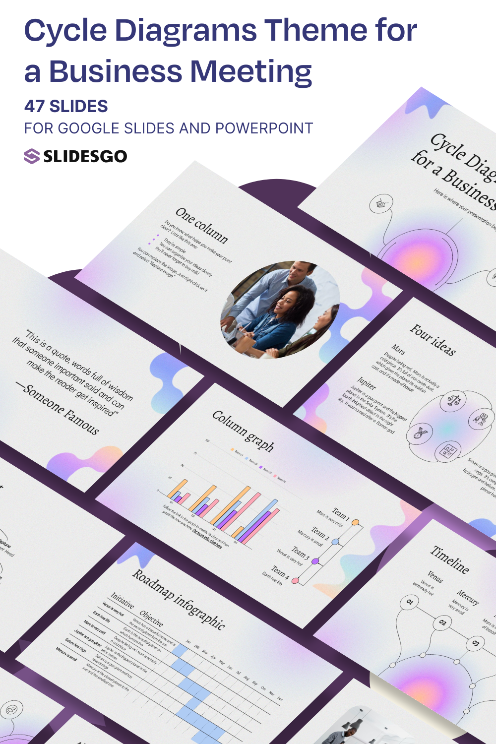 Cycle Diagrams Theme for a Business Meeting Presentation