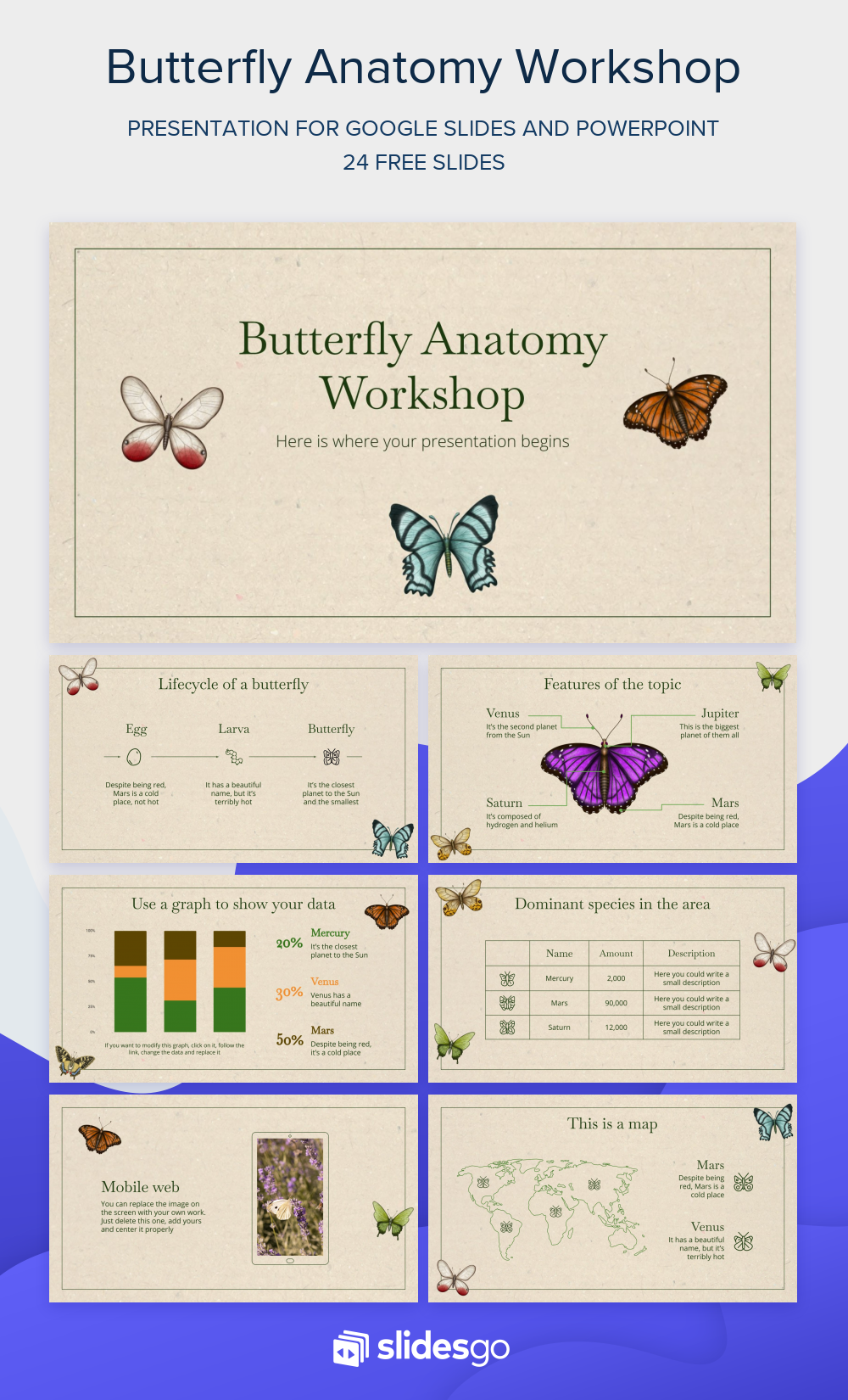 Butterfly Anatomy Workshop | Google Slides & PPT theme