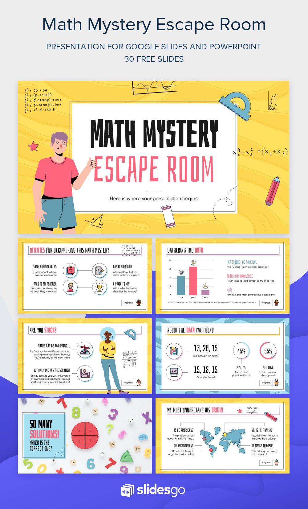 Math Mystery Escape Room | Google Slides & PPT template