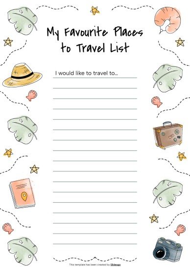 My Favourite Places to Travel List Presentation