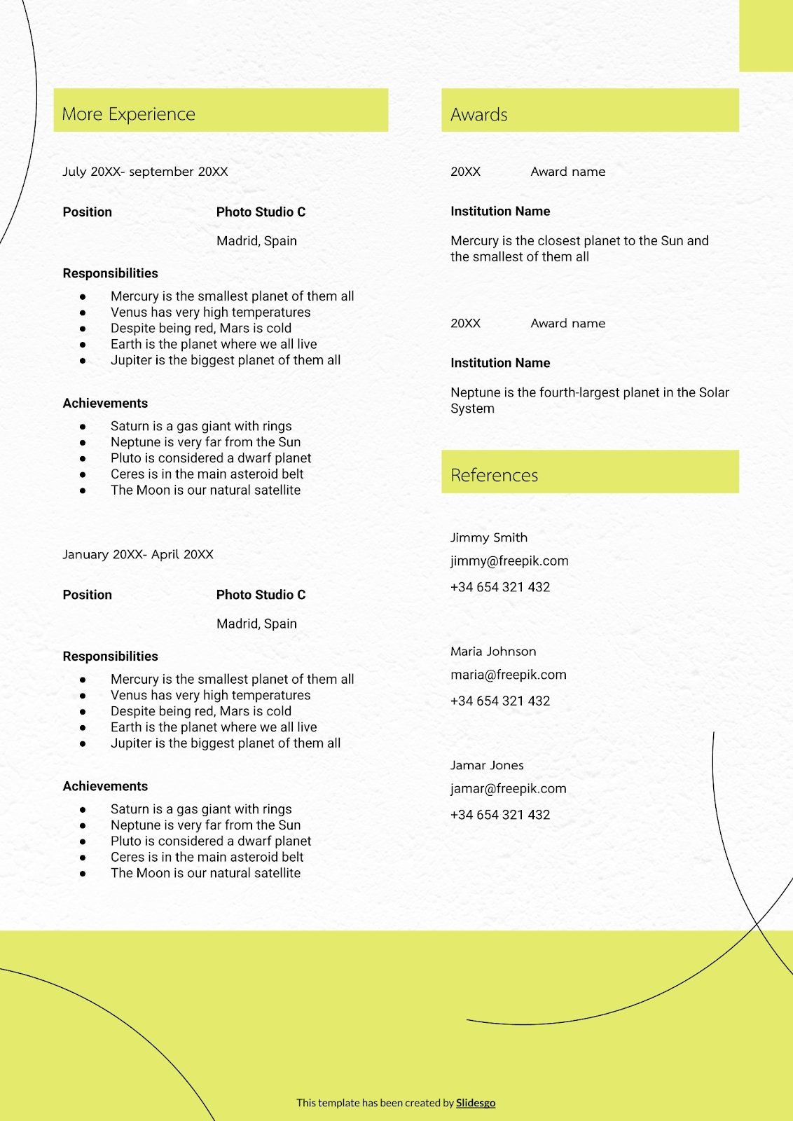 Design Inspiration CV Presentation
