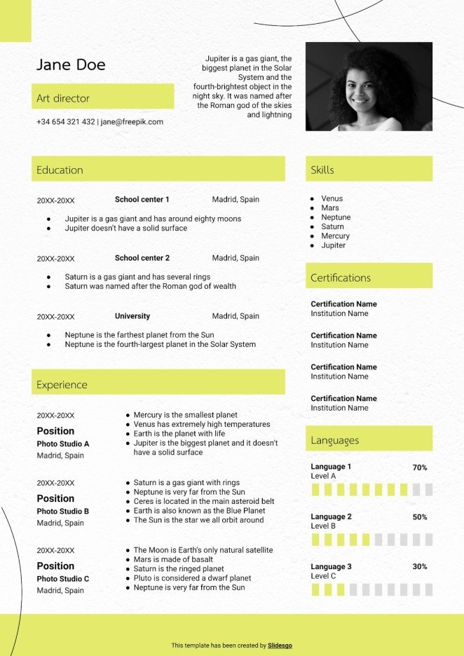 Design Inspiration CV Presentation