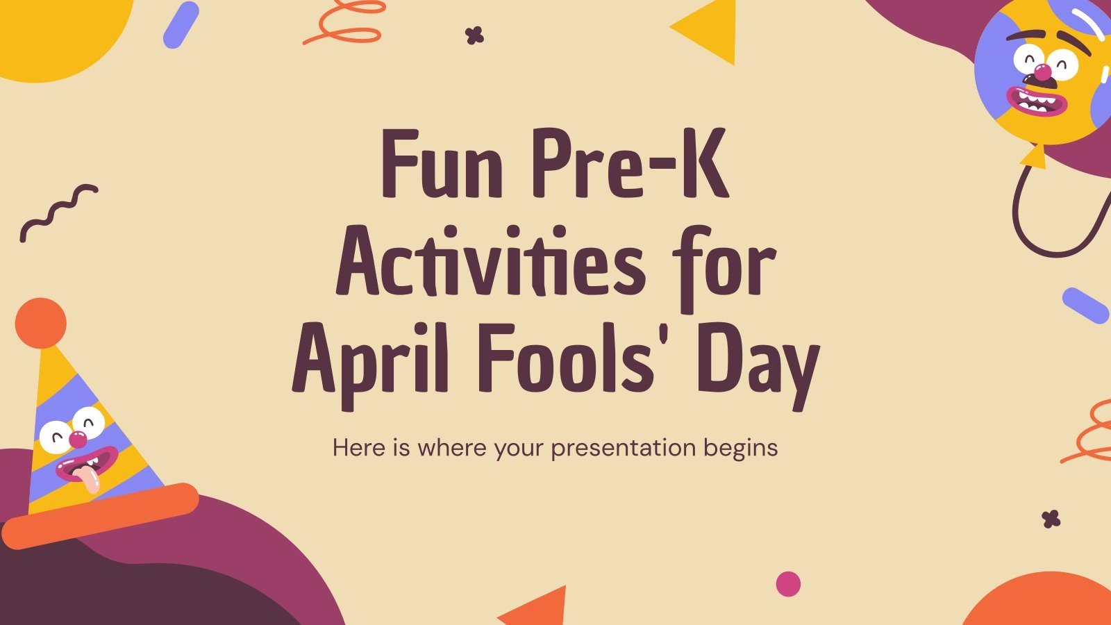Fun Pre-K Activities for April Fools' Day Presentation