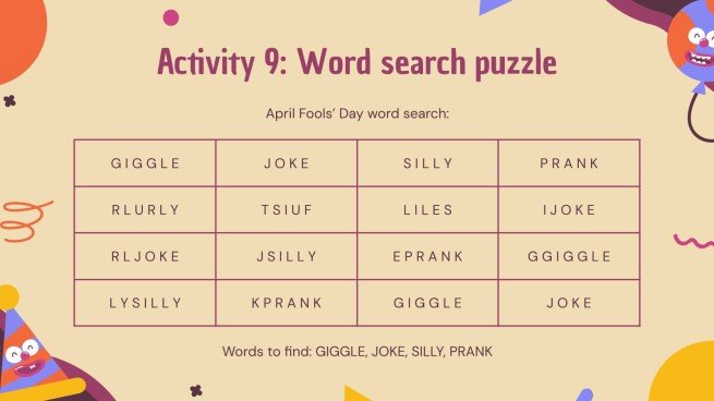 Fun Pre-K Activities for April Fools' Day Presentation