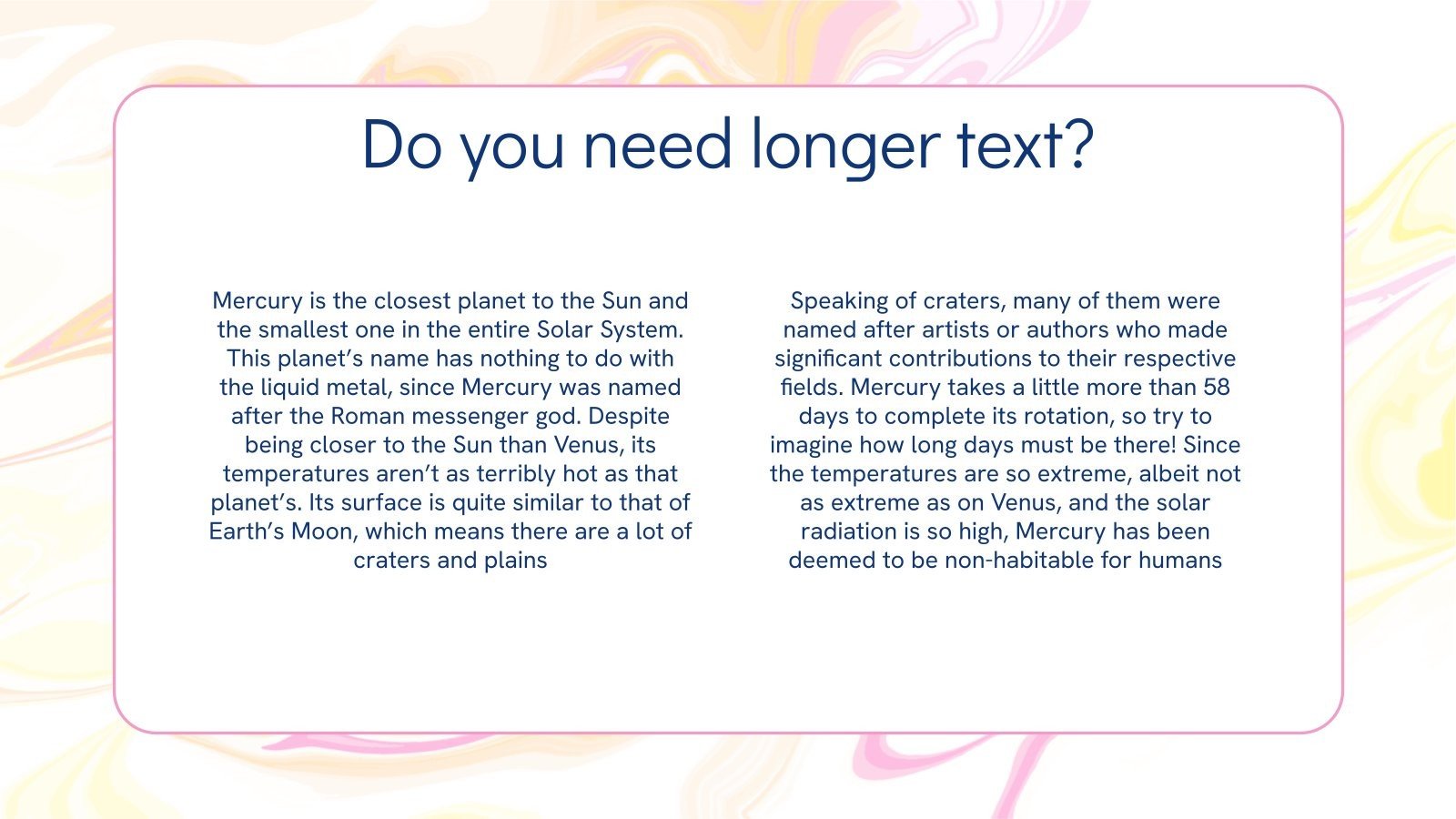 Pastel Marble Theme for Marketing Presentation