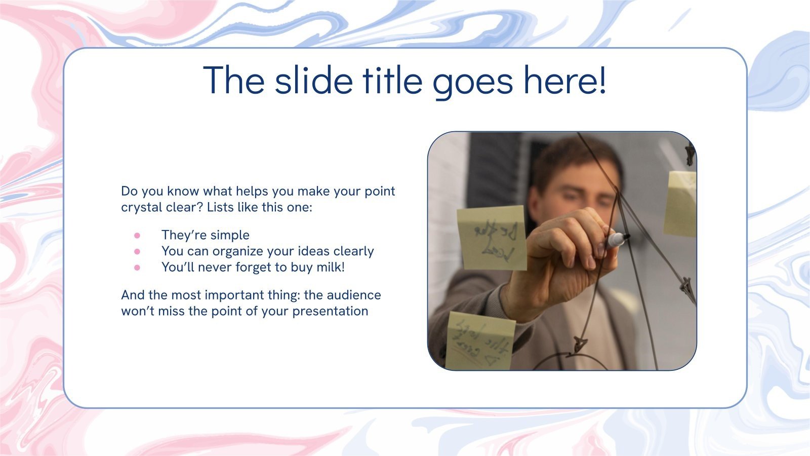 Pastel Marble Theme for Marketing Presentation