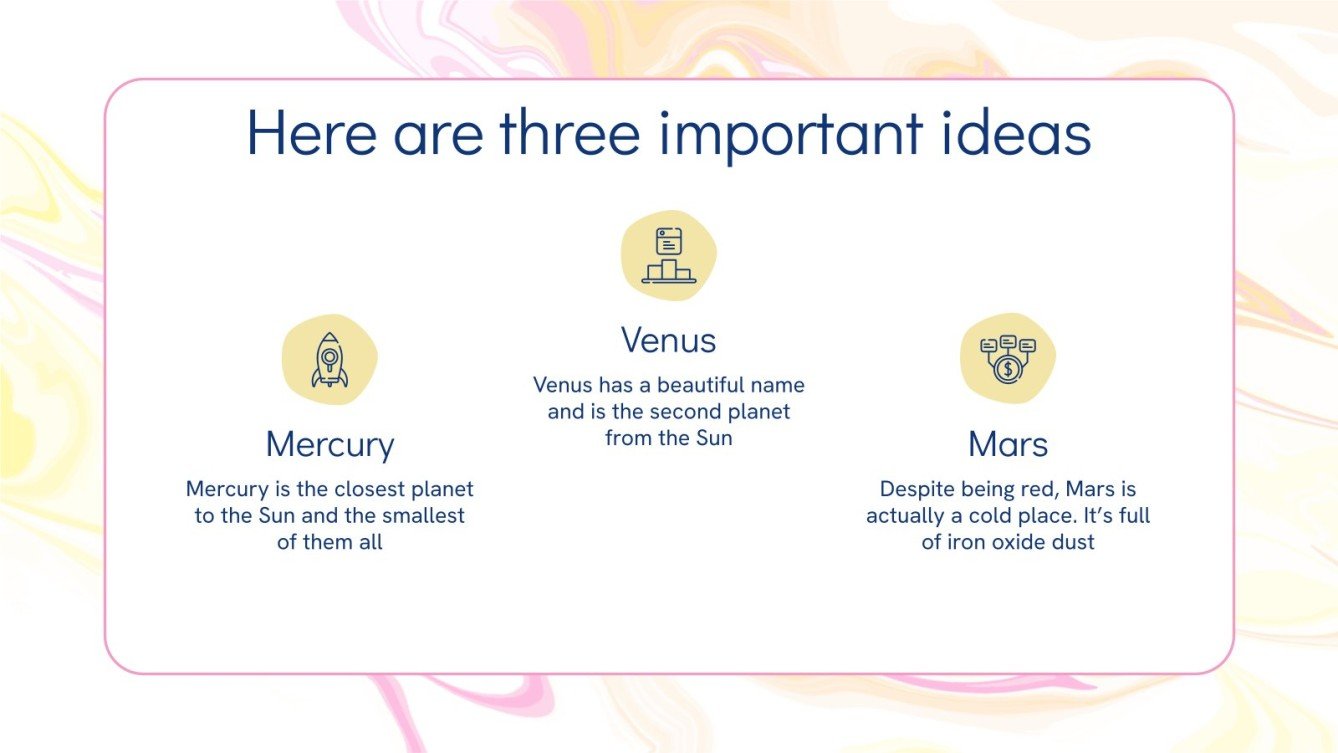 Pastel Marble Theme for Marketing Presentation