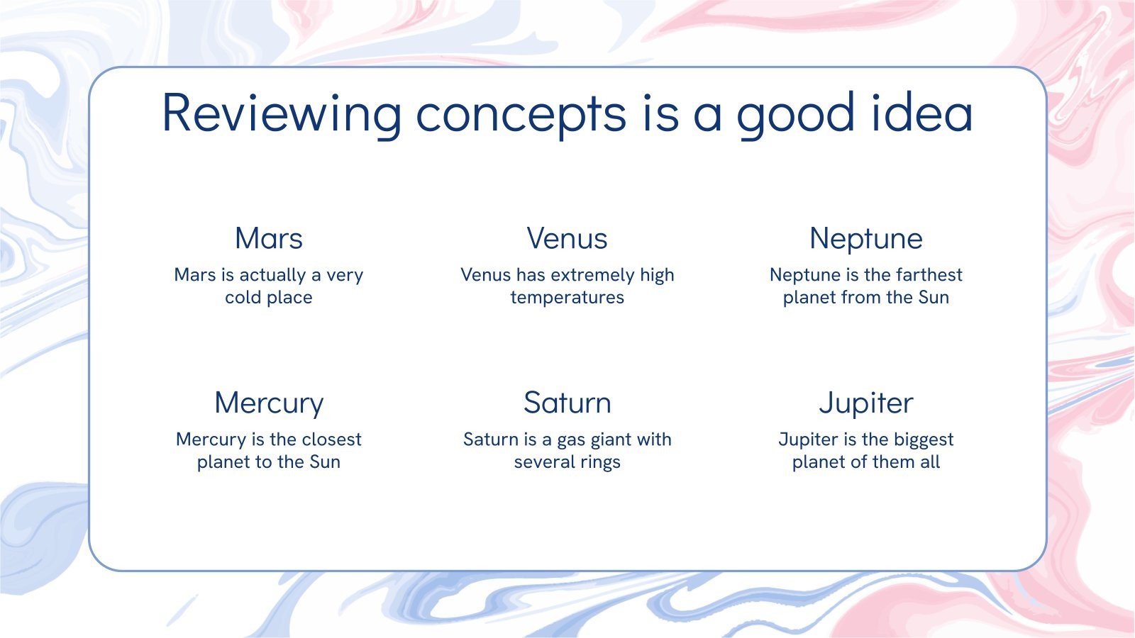 Pastel Marble Theme for Marketing Presentation