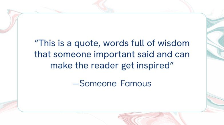 Pastel Marble Theme for Marketing Presentation