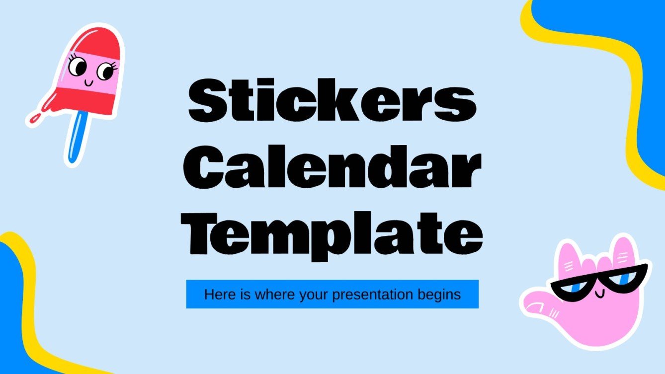 Plantilla de calendario con stickers