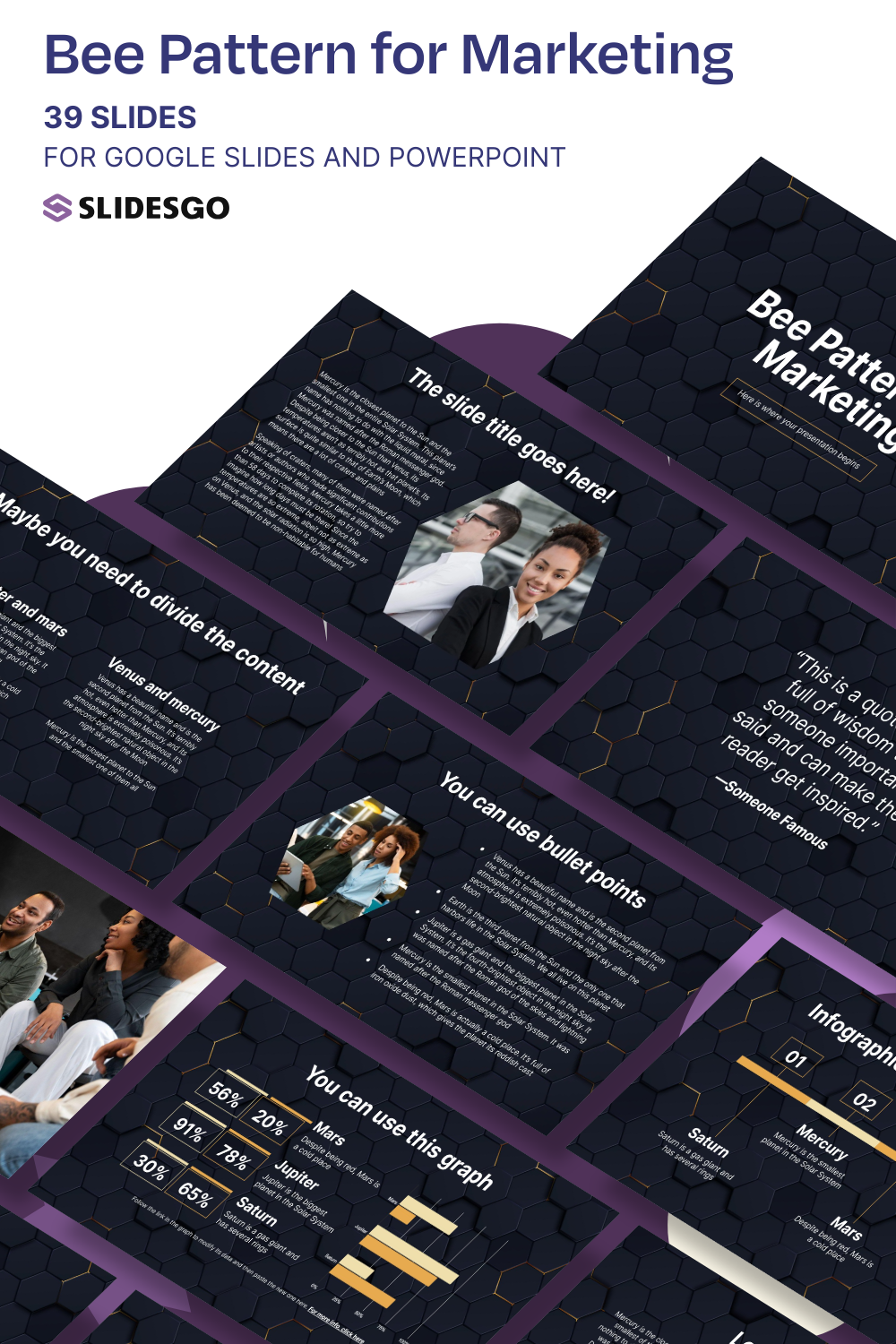 Bee Pattern for Marketing Presentation