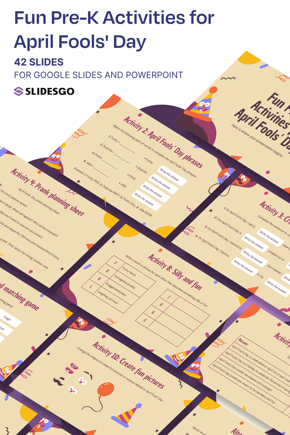 Fun Pre-K Activities for April Fools' Day Presentation