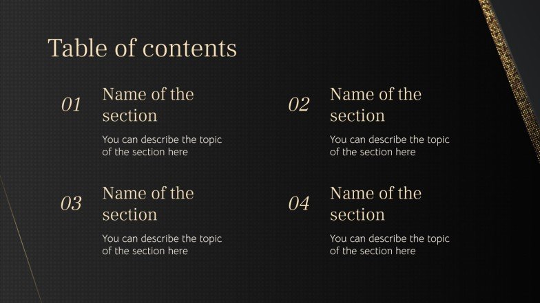 Elegant and Dark Slideshow Presentation