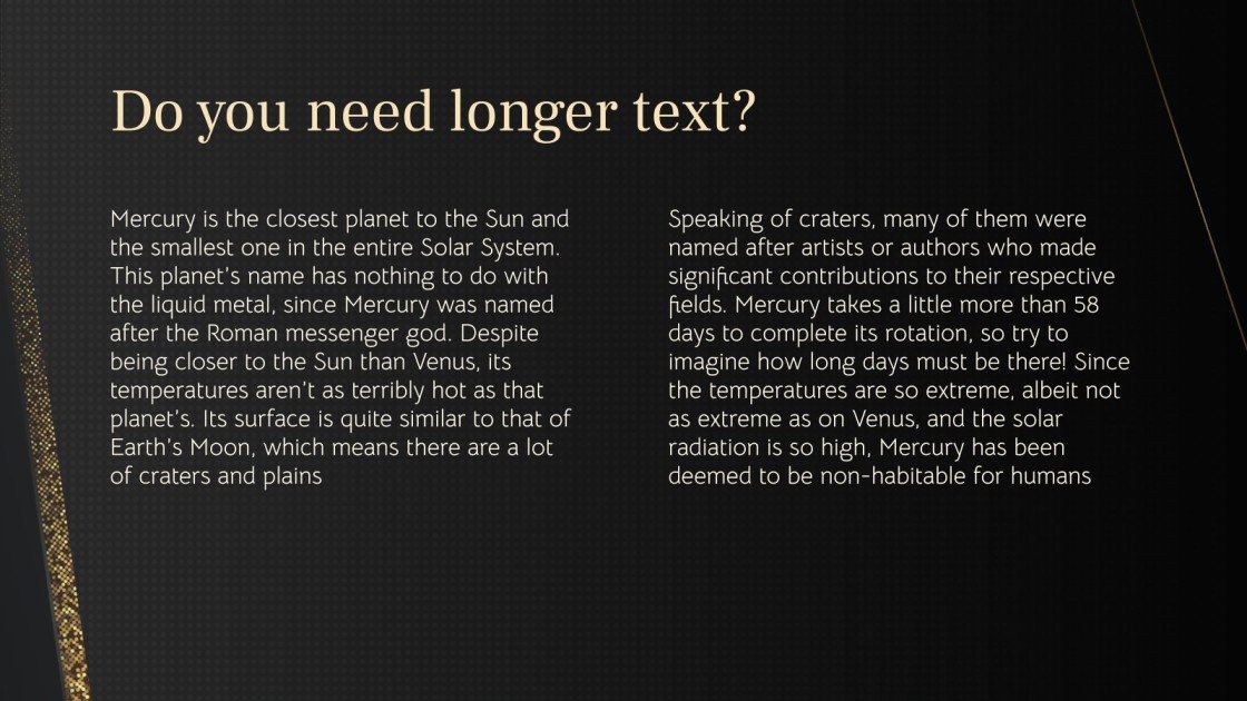 Elegant and Dark Slideshow Presentation