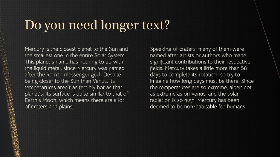 Elegant and Dark Slideshow Presentation