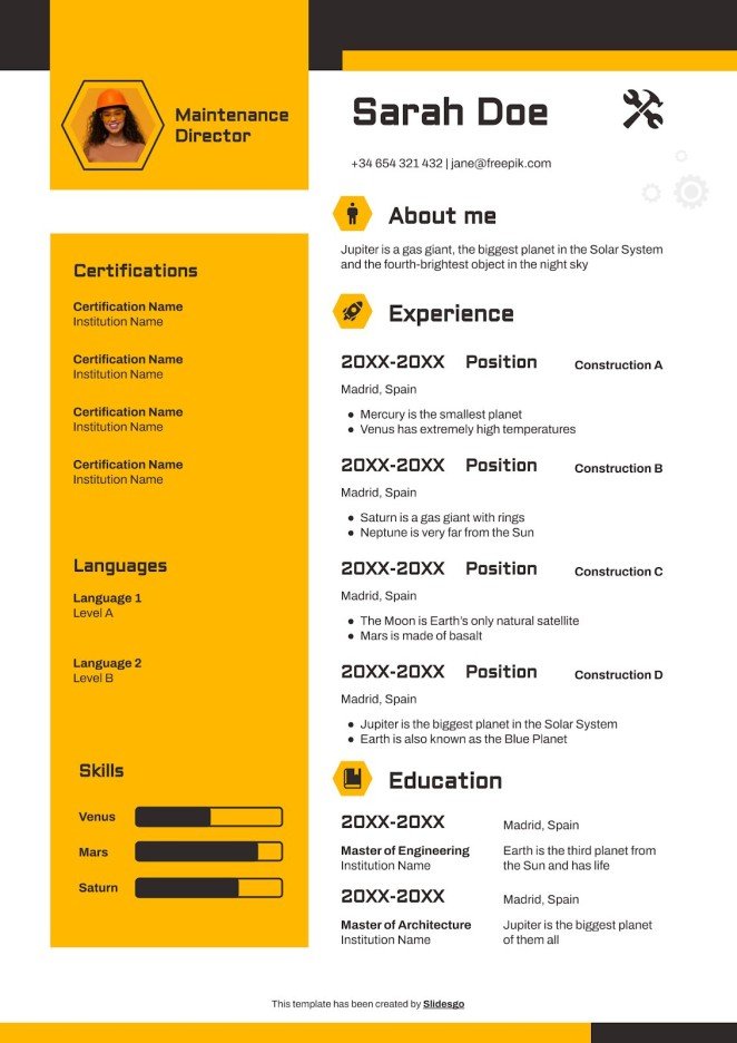 Handyworker Resume Presentation