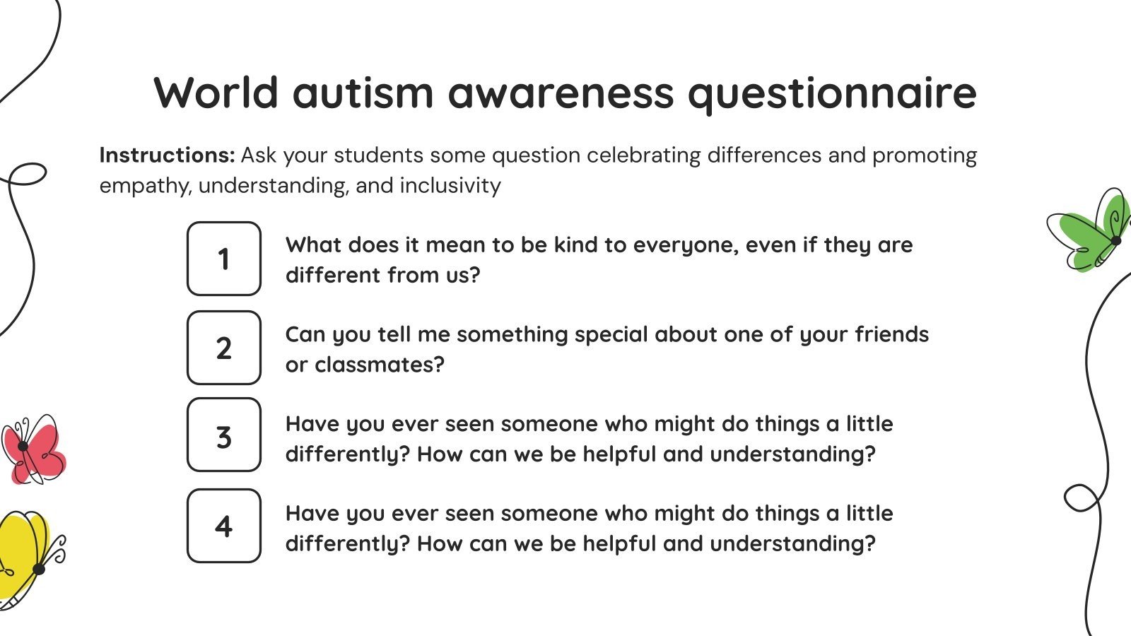 World Autism Awareness Day Activities for Pre-K Presentation