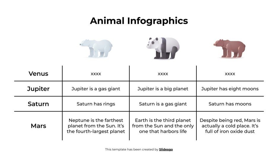 Animal Infographics Template
