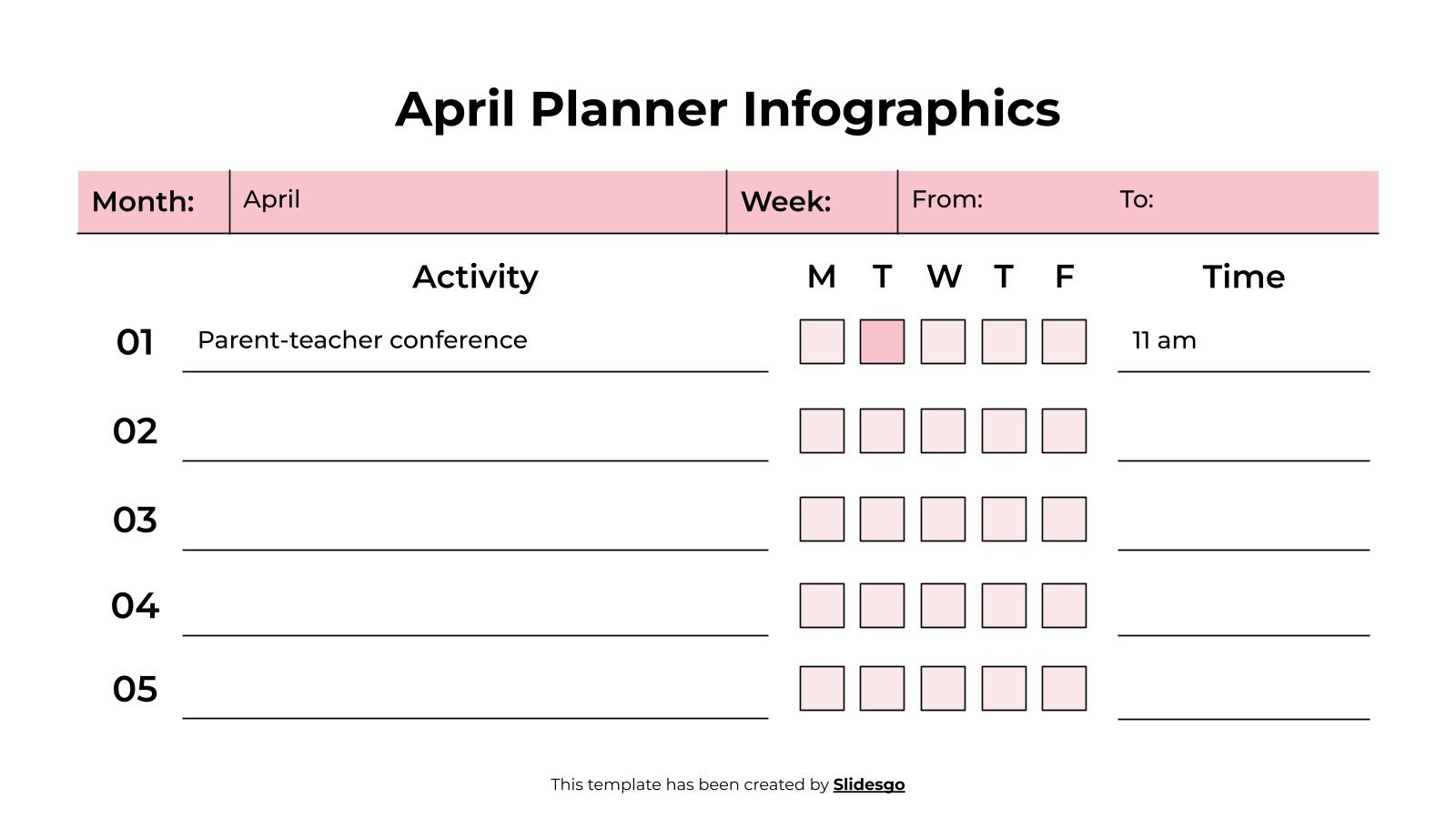 April Planner Infographics Template