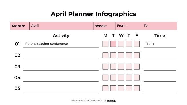 April Planner Infographics Template