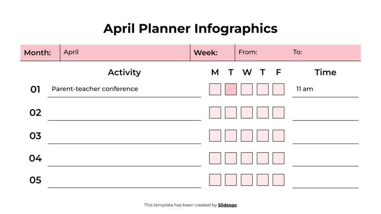 April Planner Infographics Template