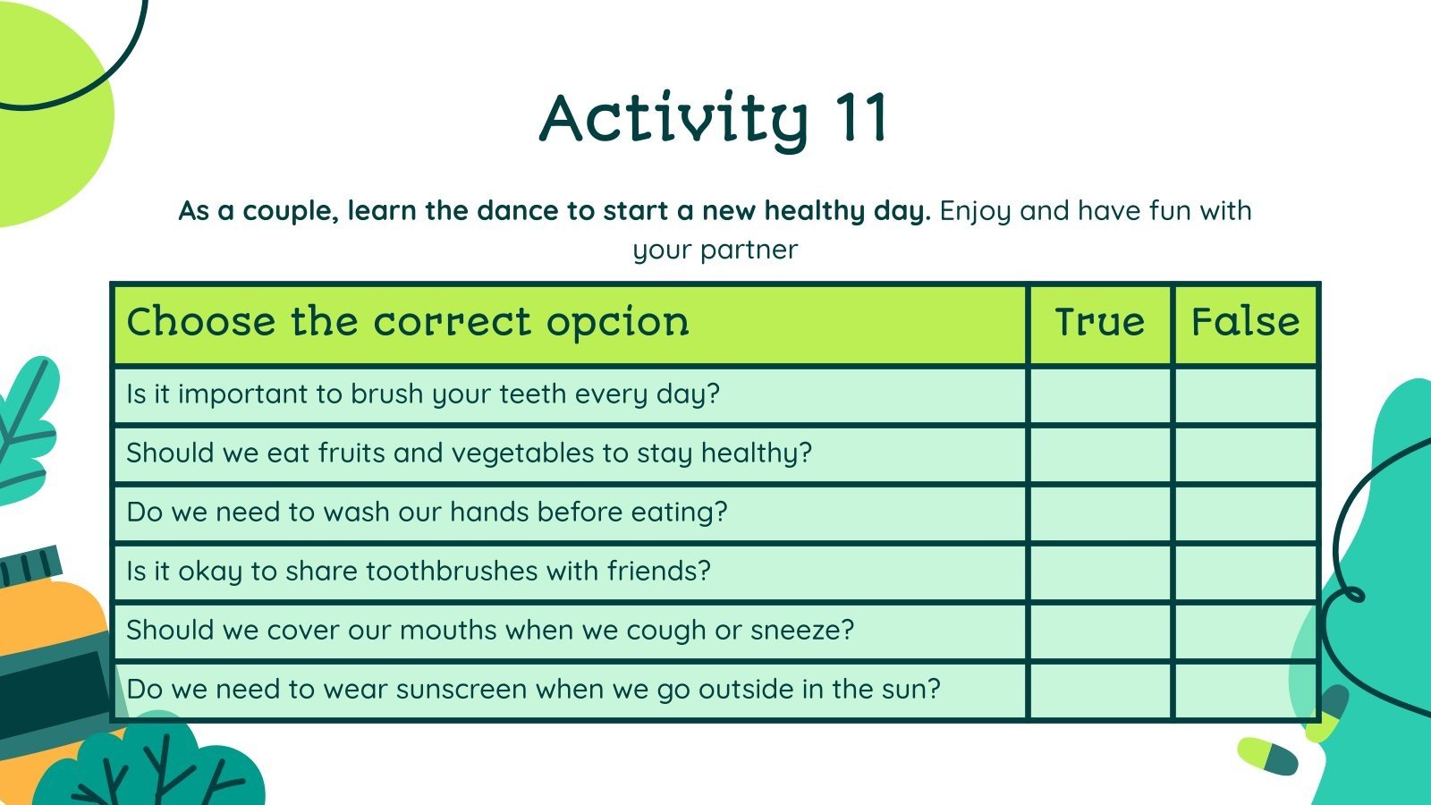 World Health Day Activities for Elementary Presentation