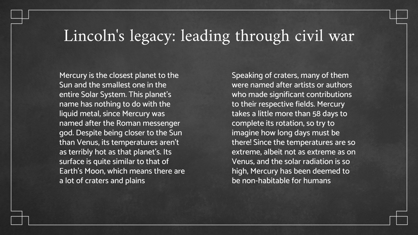 Abraham Lincoln Presentation