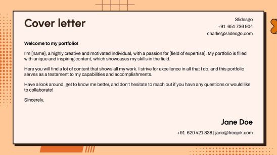 Vibrant Orange Shapes Portfolio Presentation