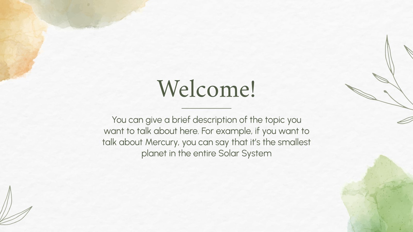 Watercolor Conference Style Presentation