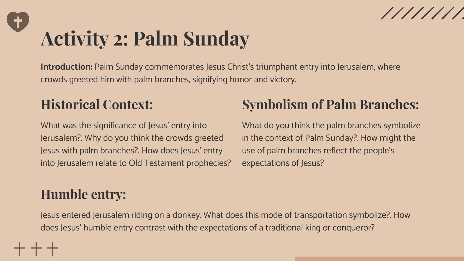 Holy Week Activities for High School Presentation