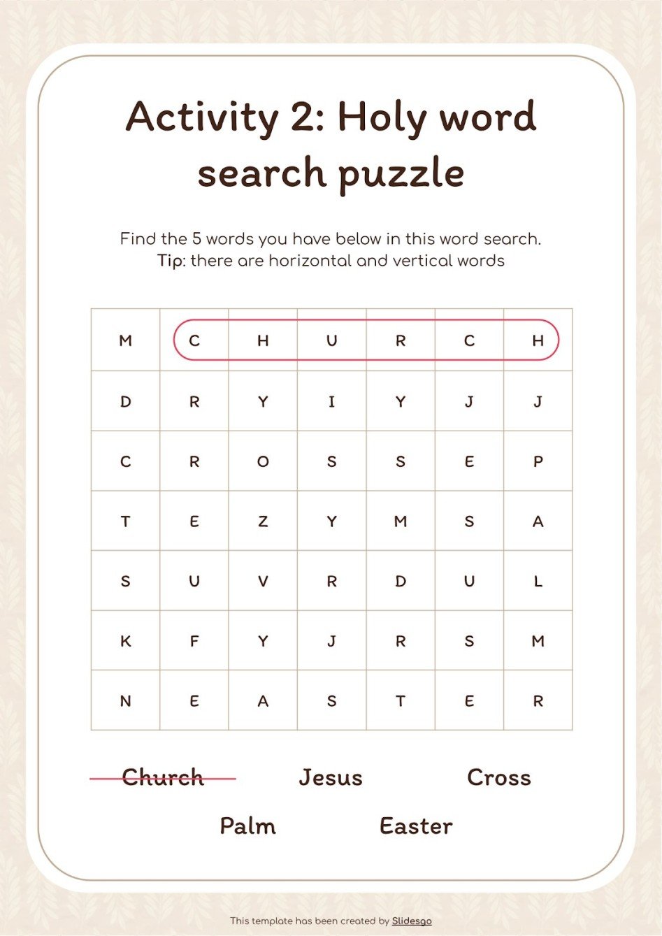 Holy Week Activities for Elementary Presentation