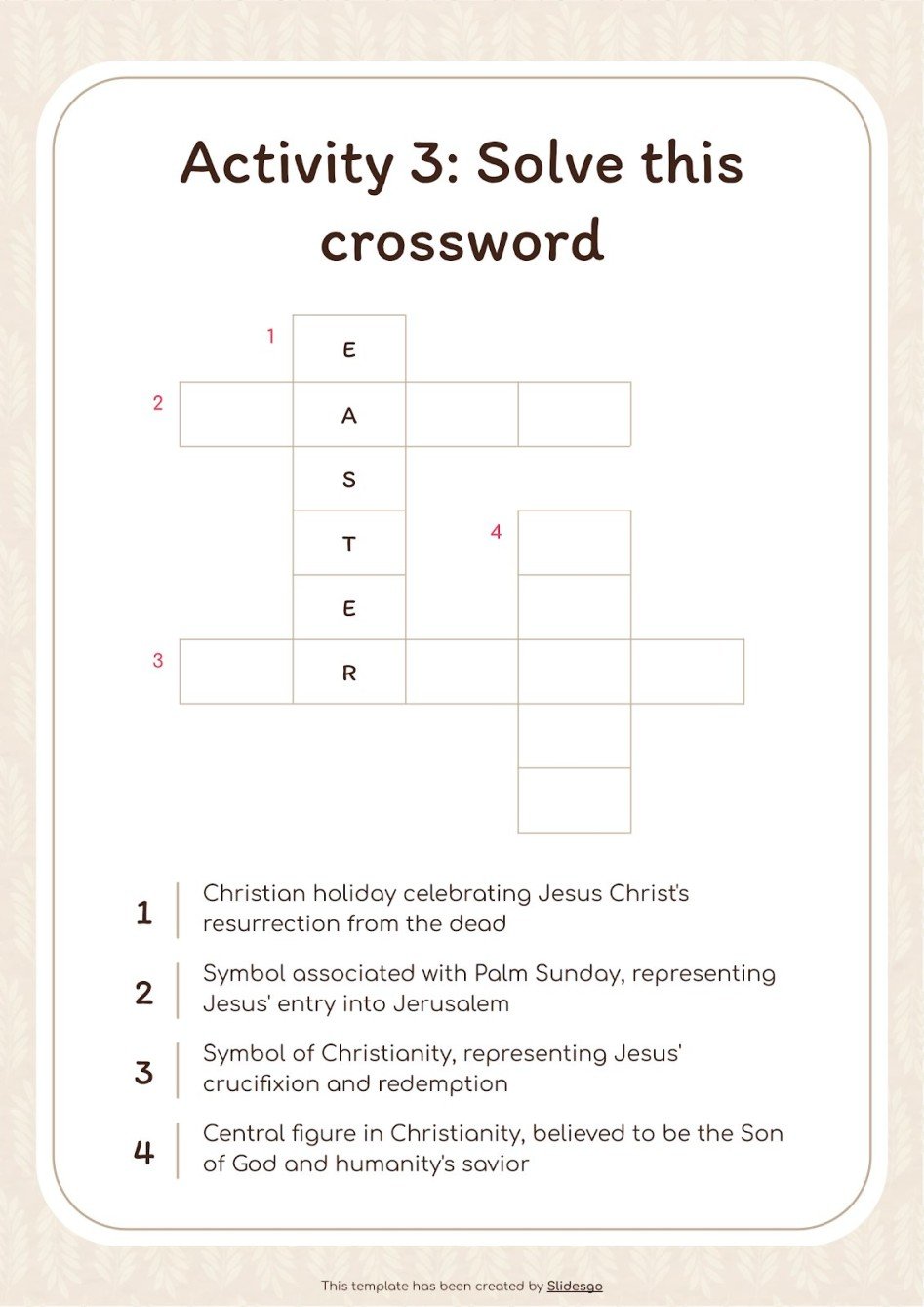 Holy Week Activities for Elementary Presentation