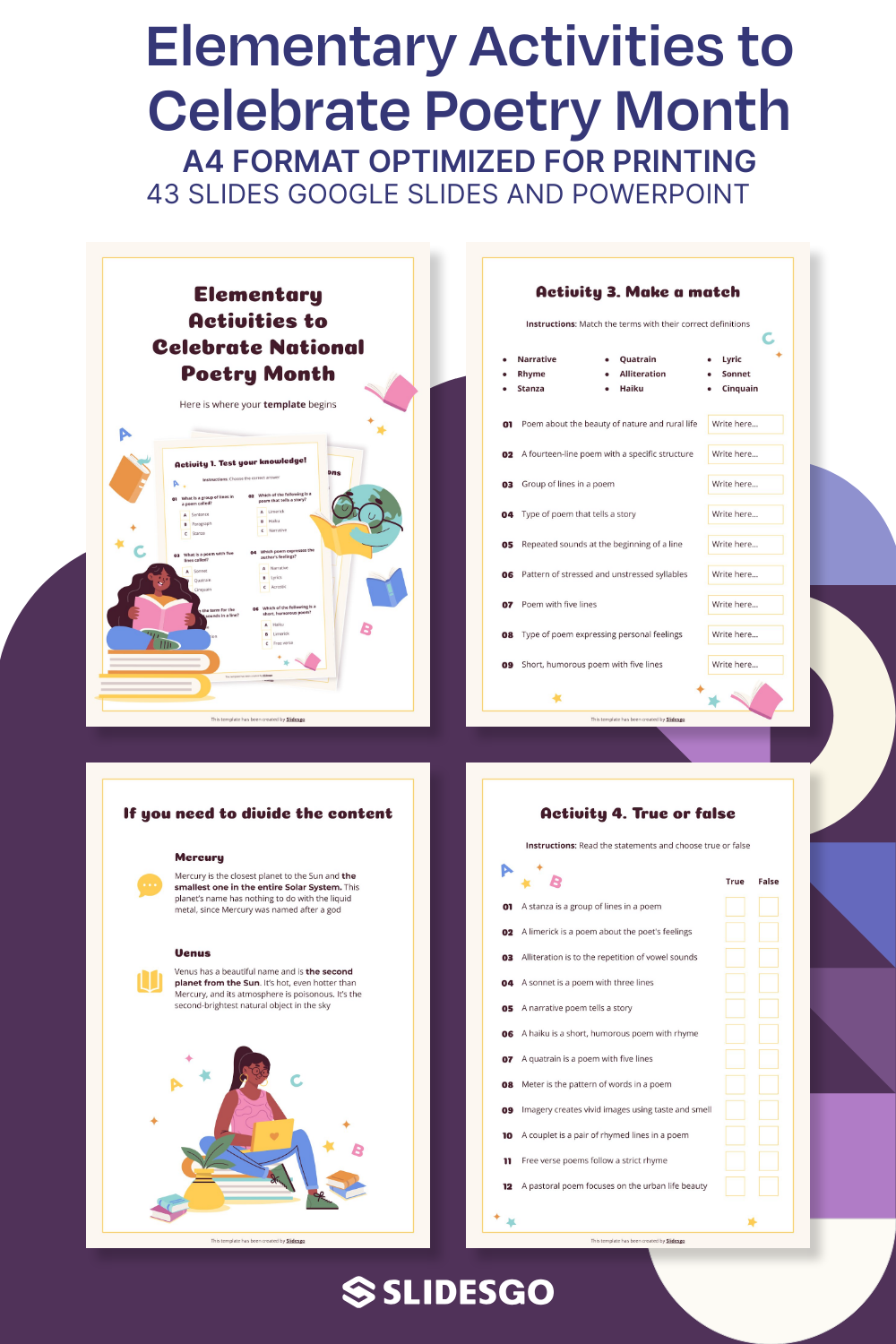 Elementary Activities to Celebrate National Poetry Month